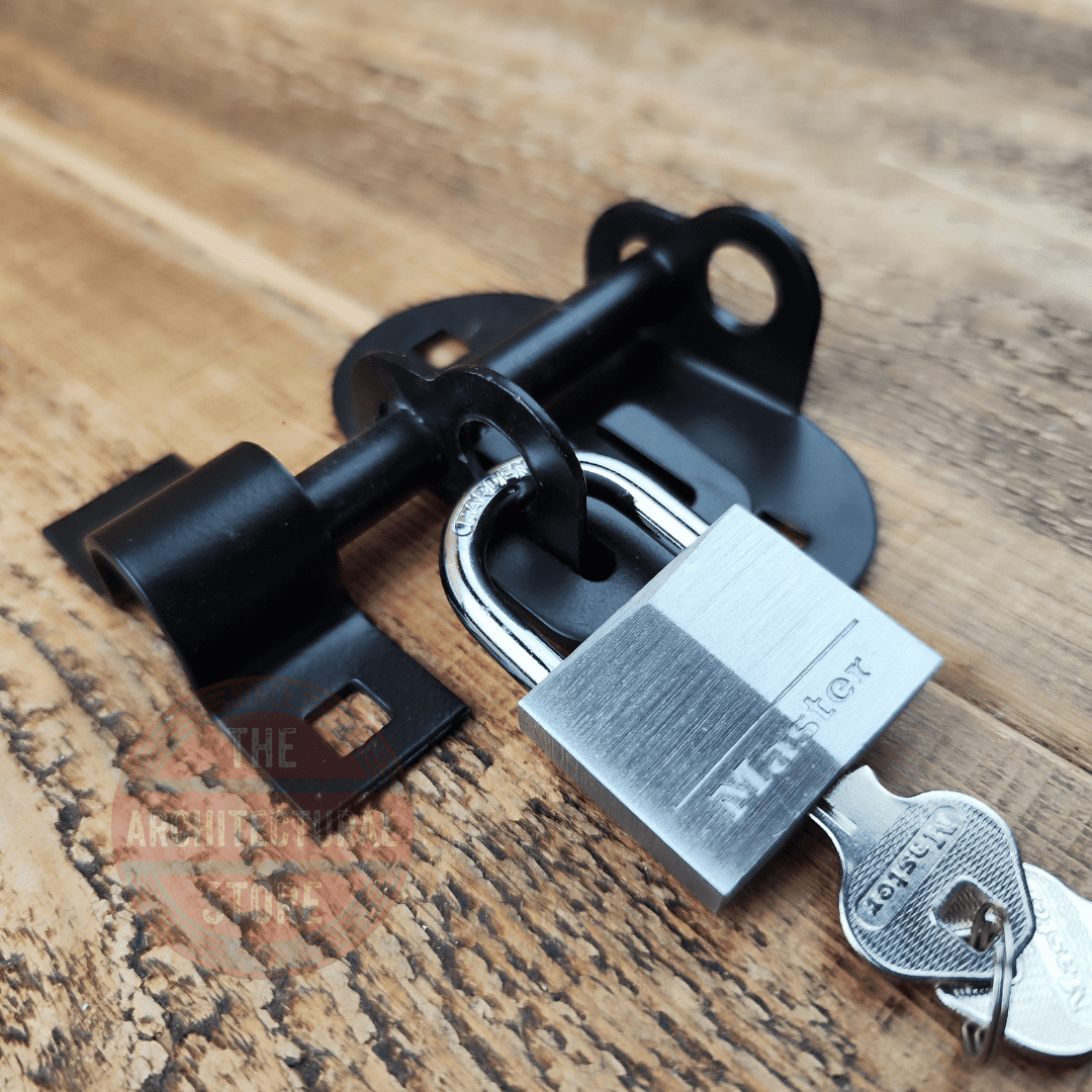 Oval Locking Pad Bolt Sliding Bolt Black Galvanised Or Zinc