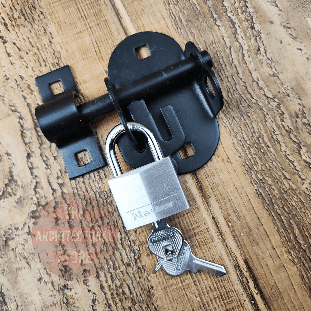 Oval Locking Pad Bolt Sliding Bolt Black Galvanised Or Zinc