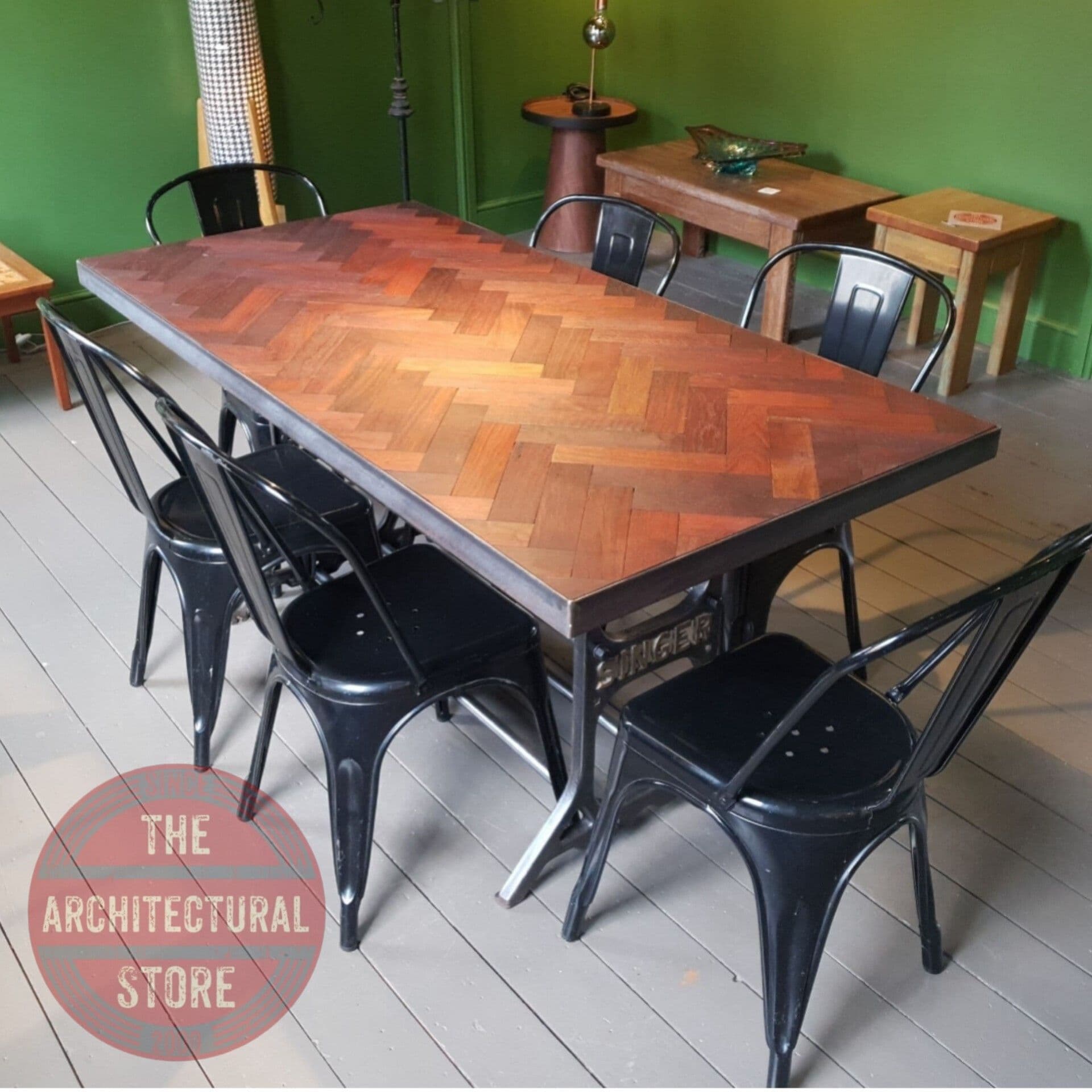 Parquet Table On Singer Legs