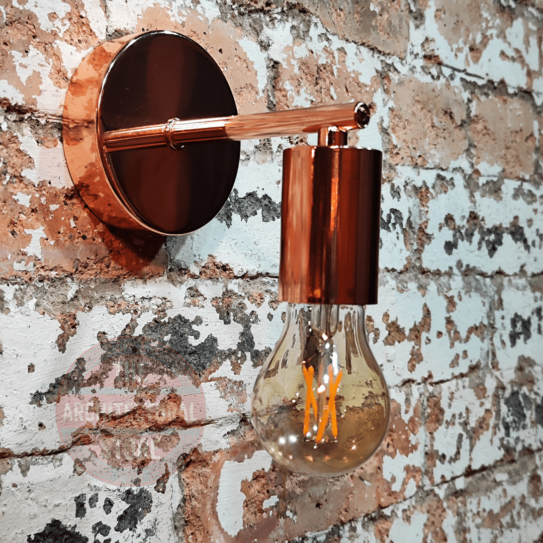 Polished Copper E27 Wall Light
