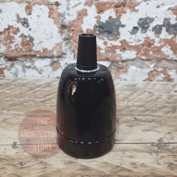 Porcelain E27 Bulb Holder Black