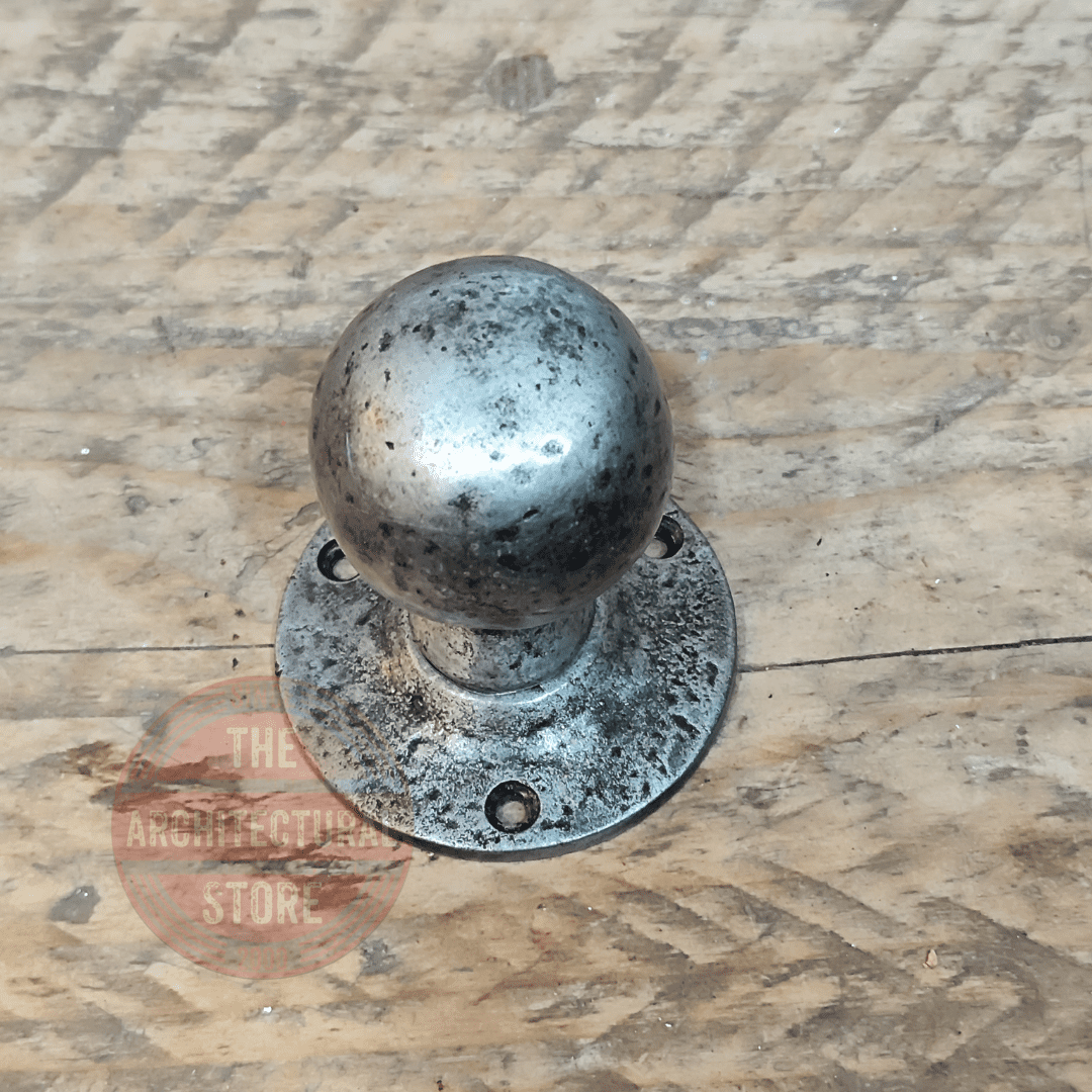 Round Mortice Door Knob Set In Pewter