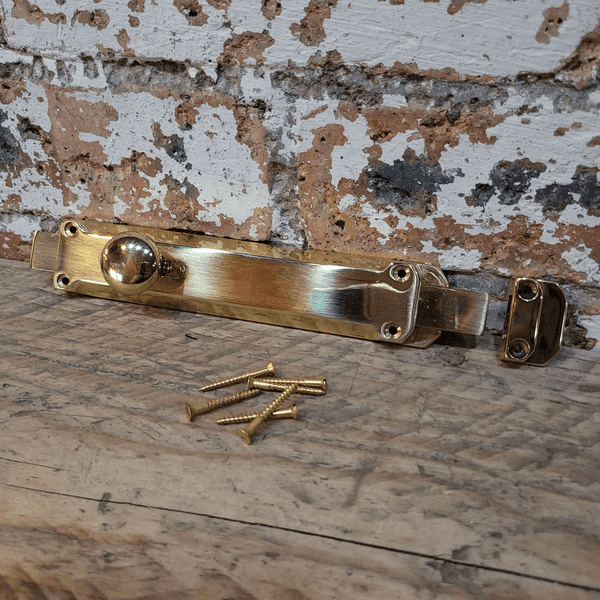 Solid Brass Door Bolt 8"