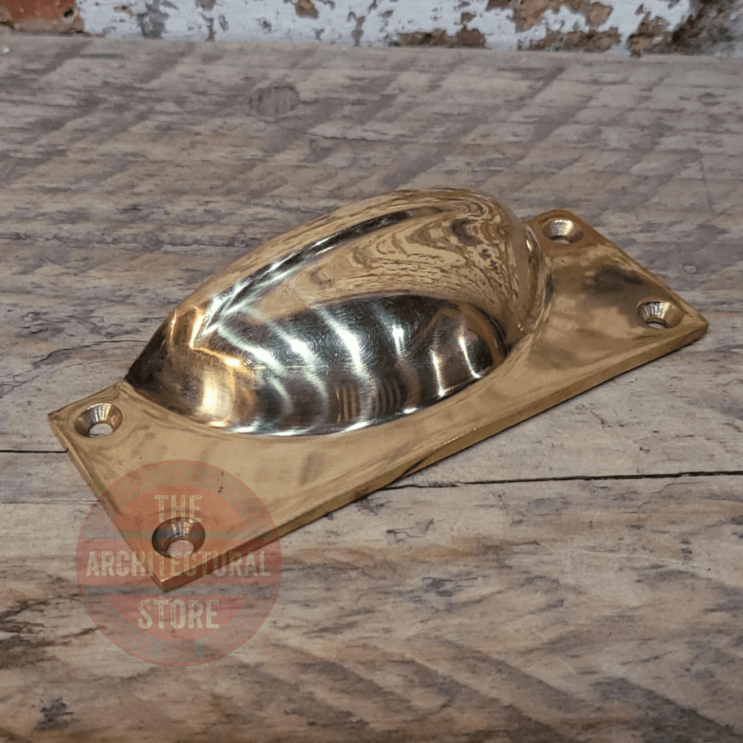 Solid Brass Drawer Pull Square Back Plate