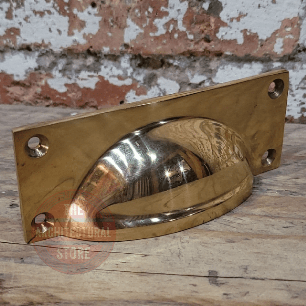 Solid Brass Drawer Pull Square Back Plate