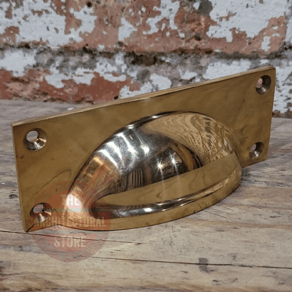 Solid Brass Drawer Pull Square Back Plate