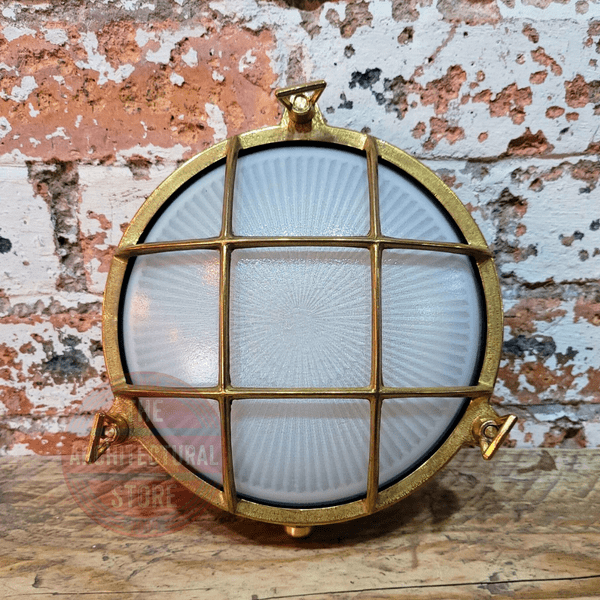Solid Brass Outdoor Round Bulkhead Light