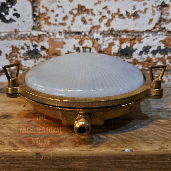 Solid Brass Outdoor Round Bulkhead Light No Cover