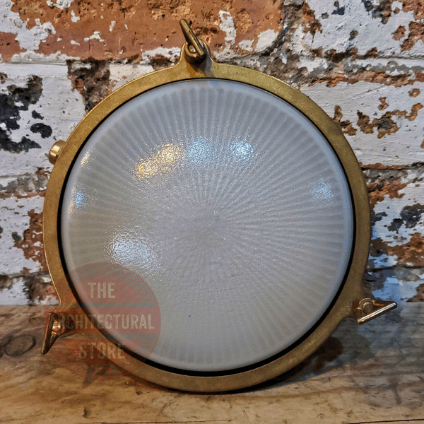 Solid Brass Outdoor Round Bulkhead Light No Cover