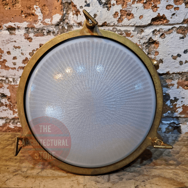 Solid Brass Outdoor Round Bulkhead Light No Cover