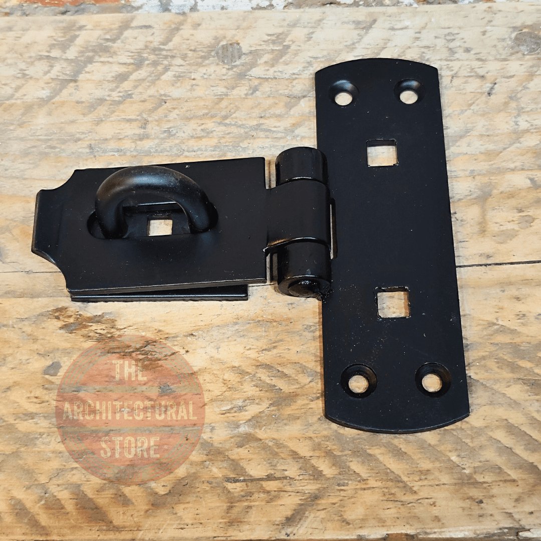 Vertical Hasp And Staple Van Lock Black