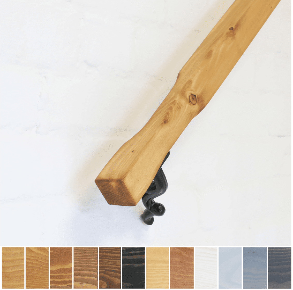 Handrail / Bannister Rail - Timber 5cm x 5cm - Solid Wood & Iron ...