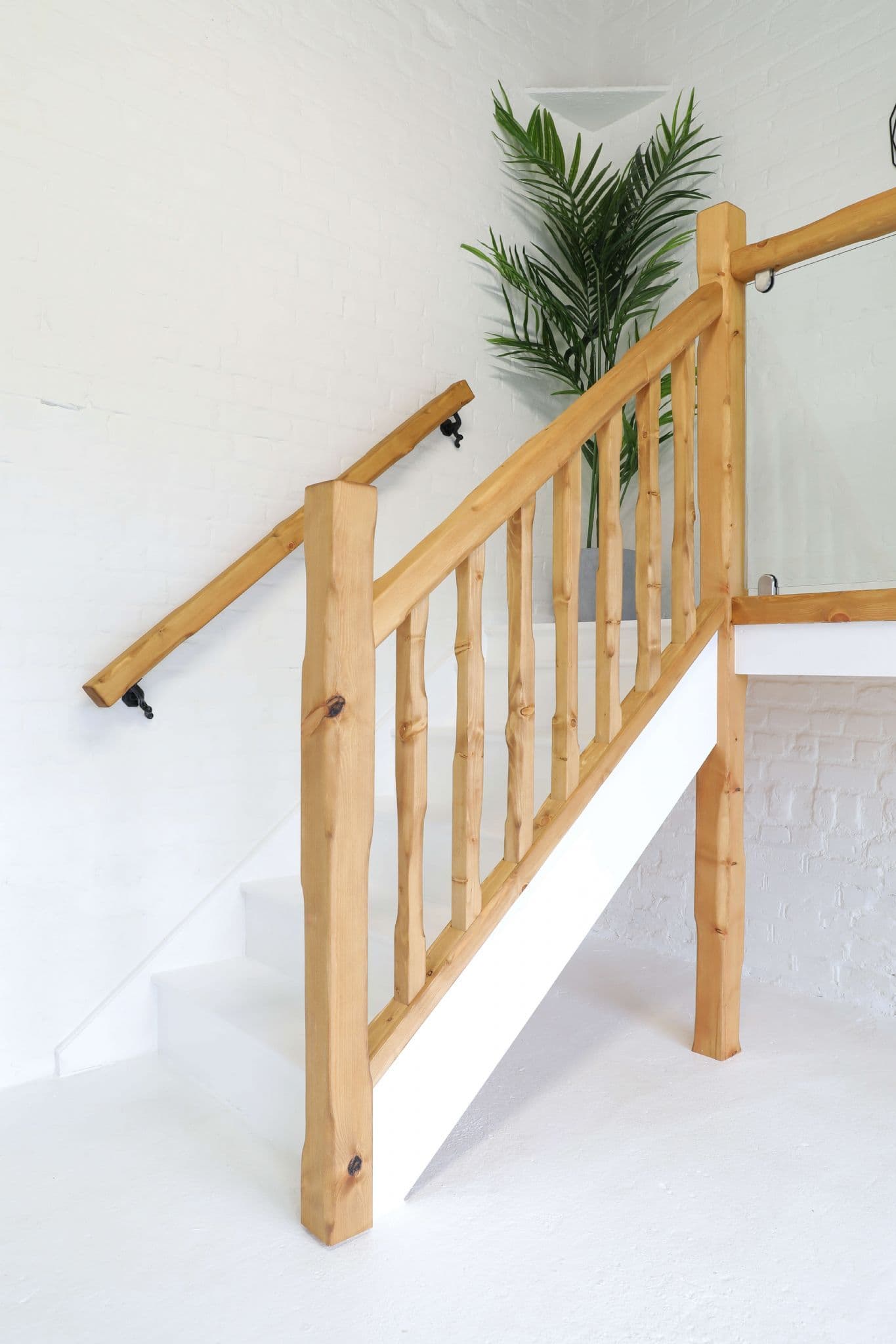 Staircase - Solid Wood - Irregular Rustic Design - Main Image Dark Pine