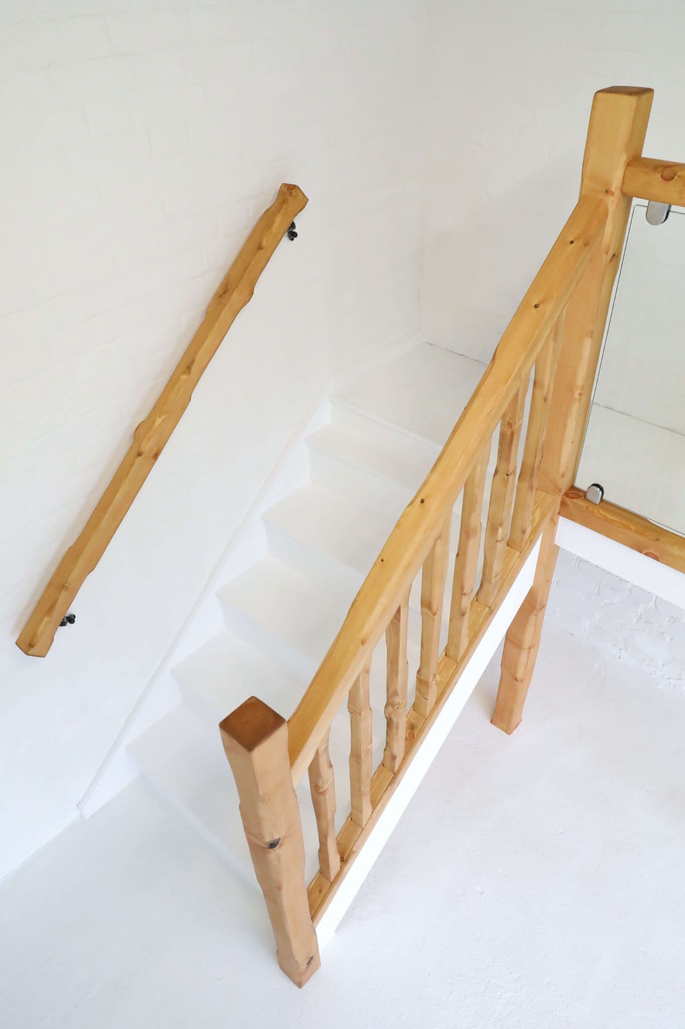 Staircase - Solid Wood - Irregular Rustic Design - Main Image Dark Pine