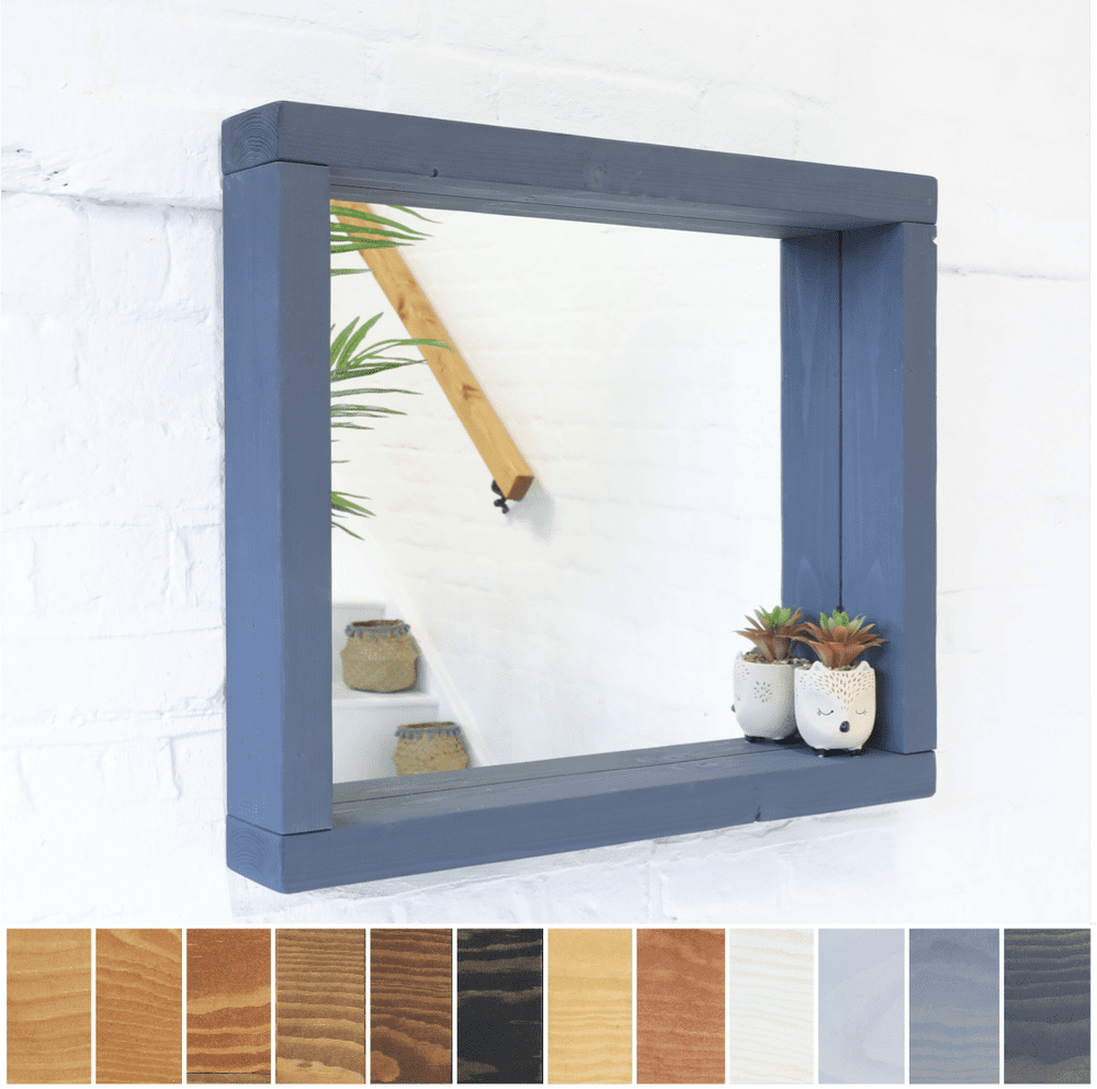 Wood Mirror Shelf - Timber 10cm x 5cm - Design Smooth - Main Image ...