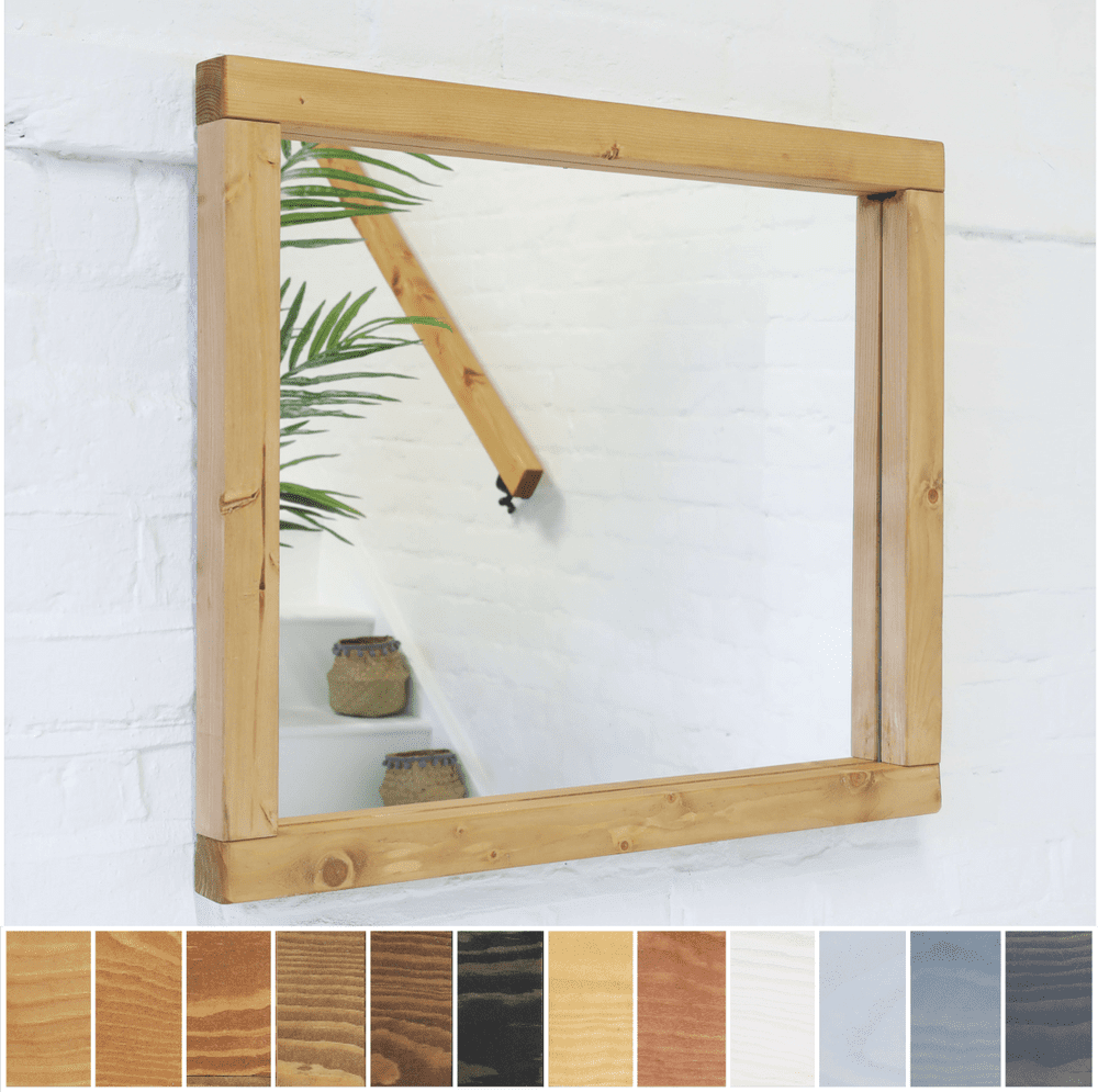 Wood Mirror - Timber 5cm x 5cm - Design Smooth - Main Image Dark Pine