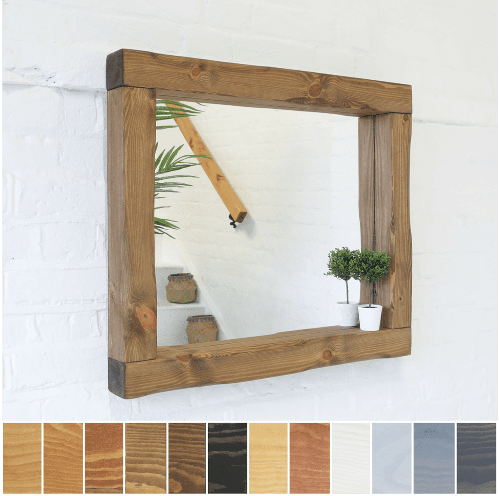 Wood Mirror - Timber 7cm x 7cm - Design Irregular - Main Image Jacobean