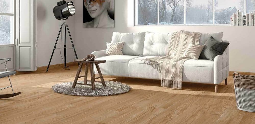 Aire Roble Wood Effect Rectified Porcelain wall/floor tile 200 x 1200 x ...