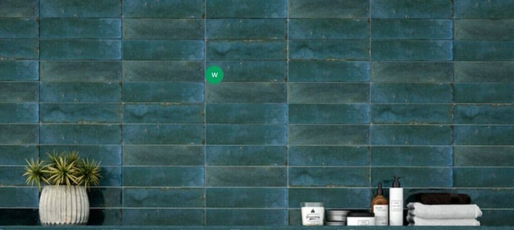 Bali Blue Gloss Ceramic Kitchen/Bathroom Wall Tile 300 x 75 x 1m2