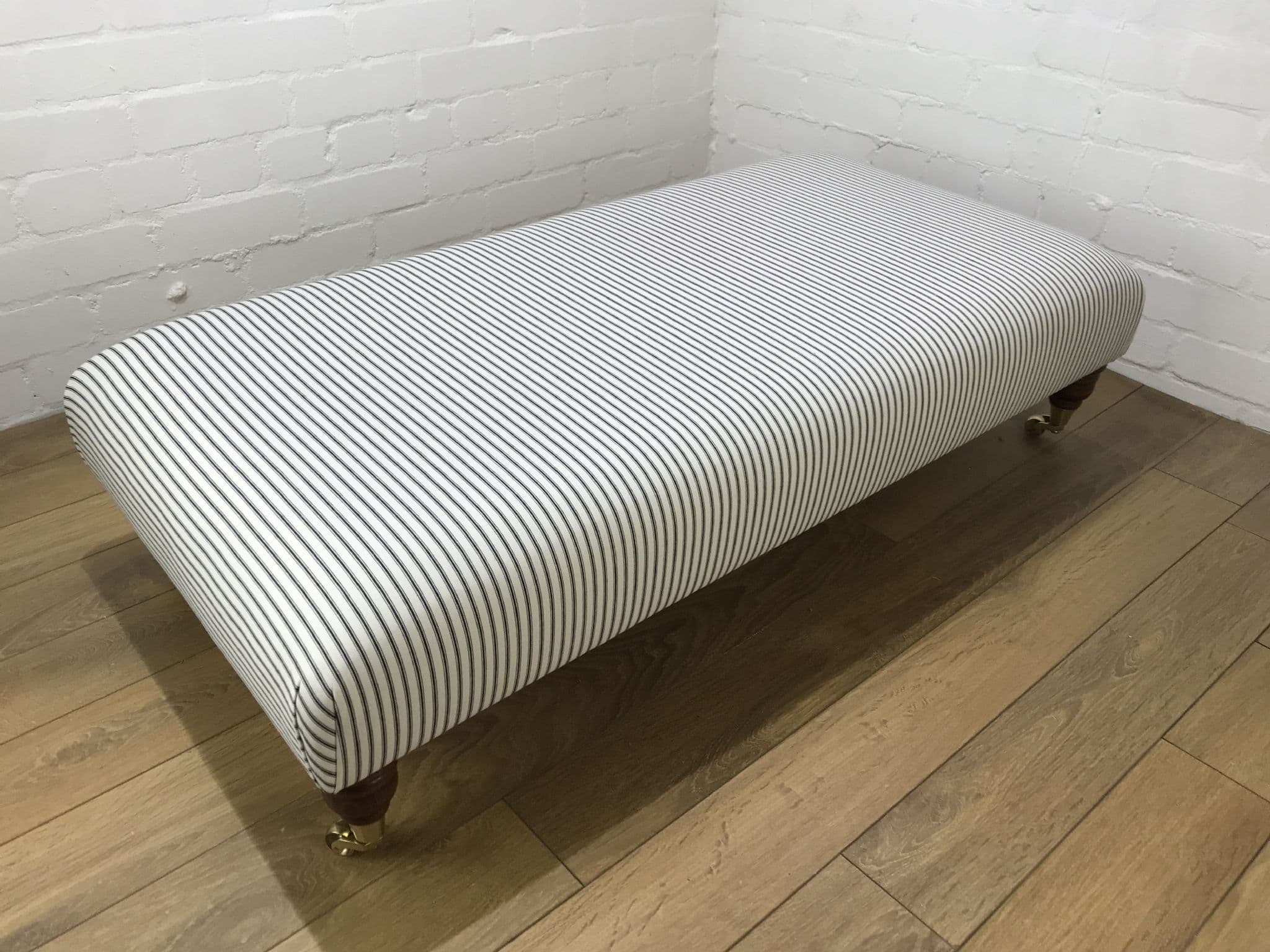 IMPERIAL TICKING STRIPE - FOOTSTOOL - CHOICE OF COLOURS
