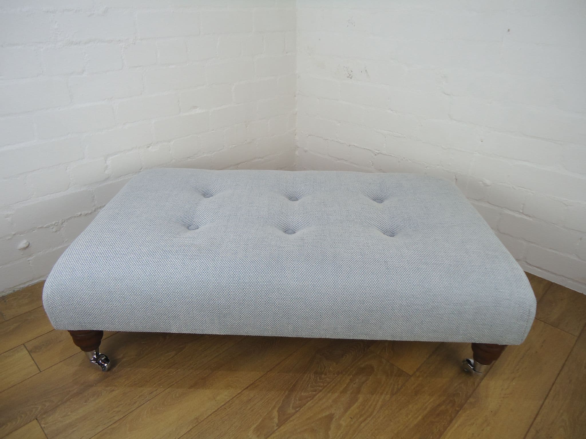 LAURA ASHLEY footstool - Anneliese Chenille Fabric - Choice of colours