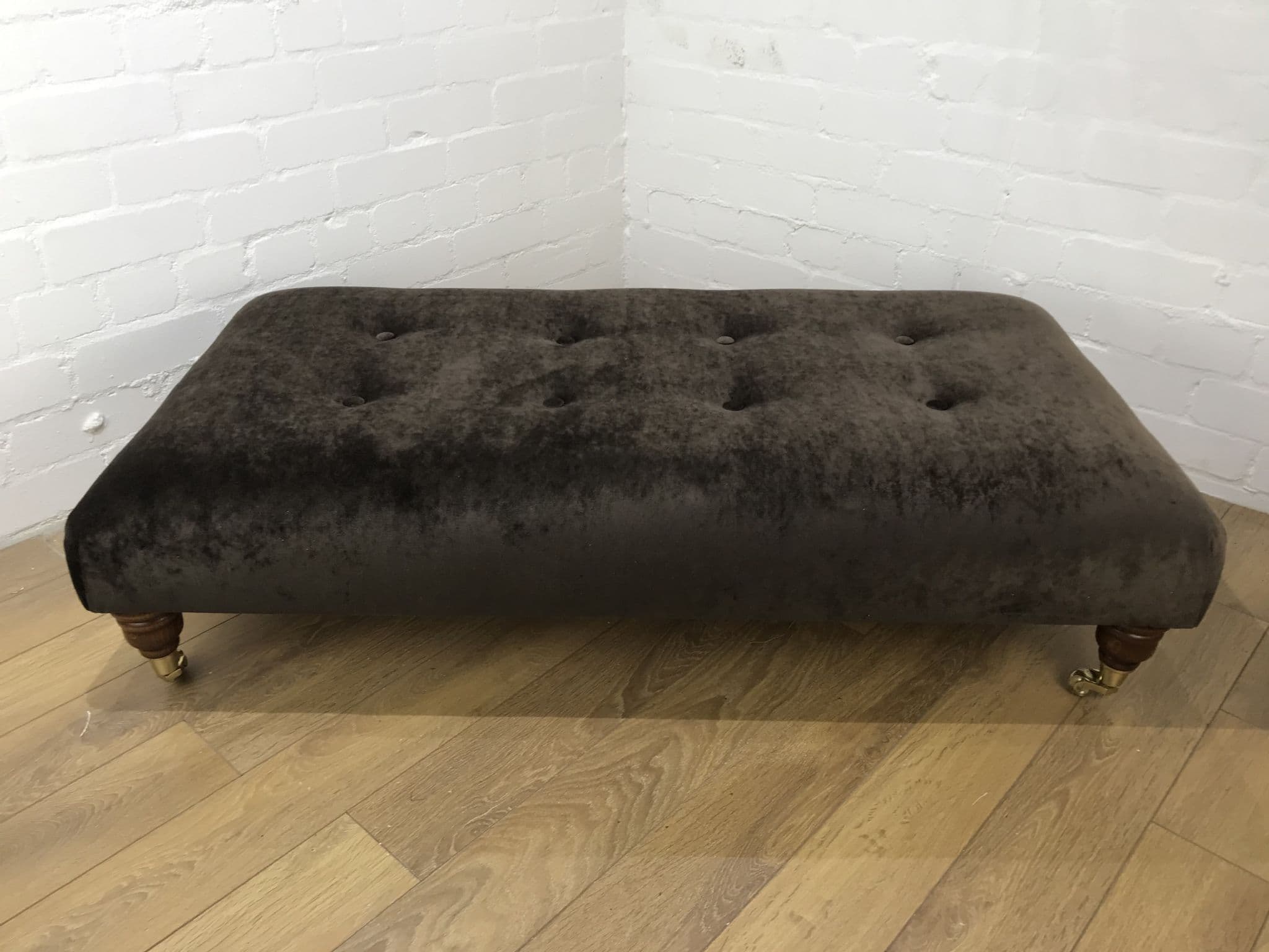 LAURA ASHLEY footstool - KENDRICK VELVET Fabric - Choice of colours