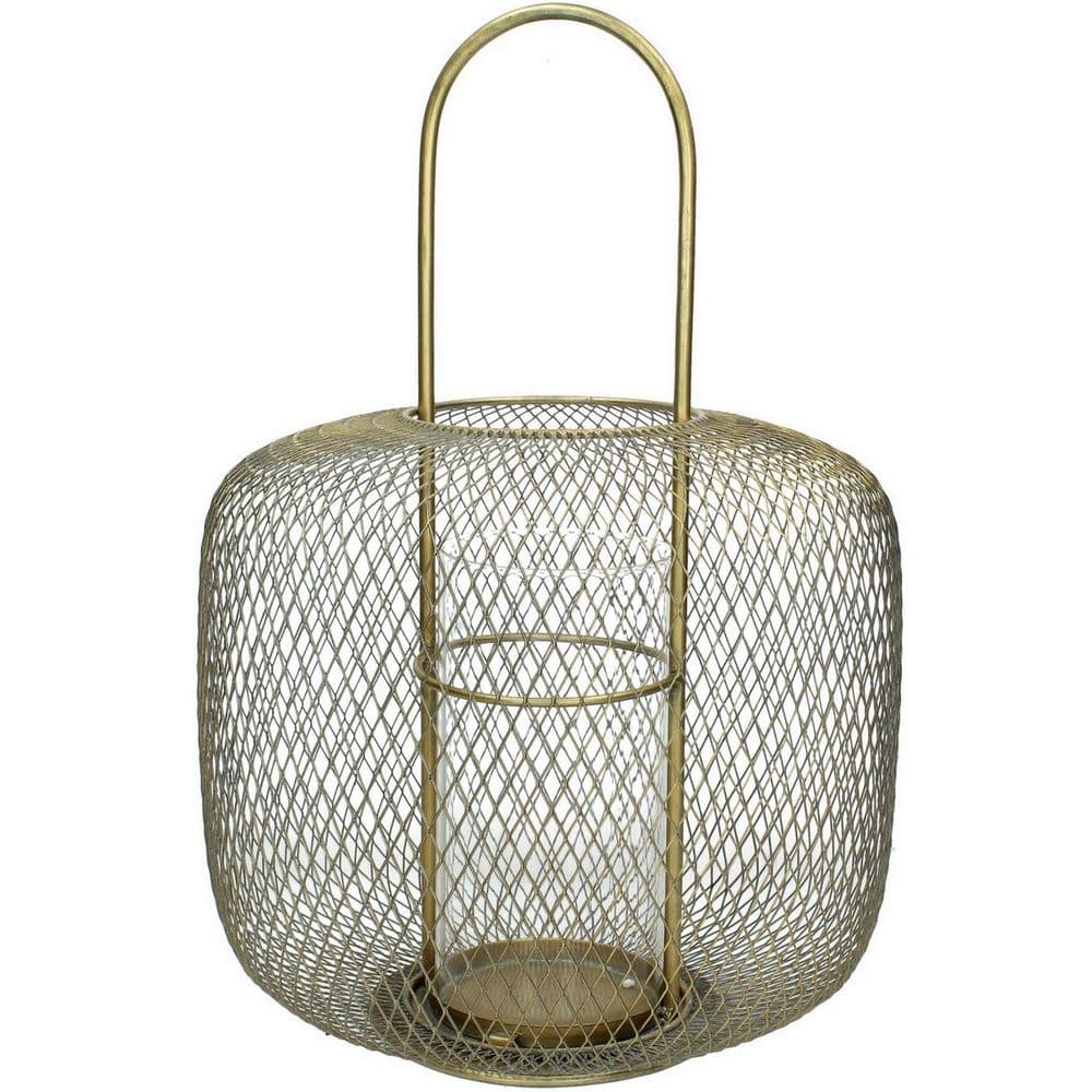 Cage Lantern In Champagne Gold Finish