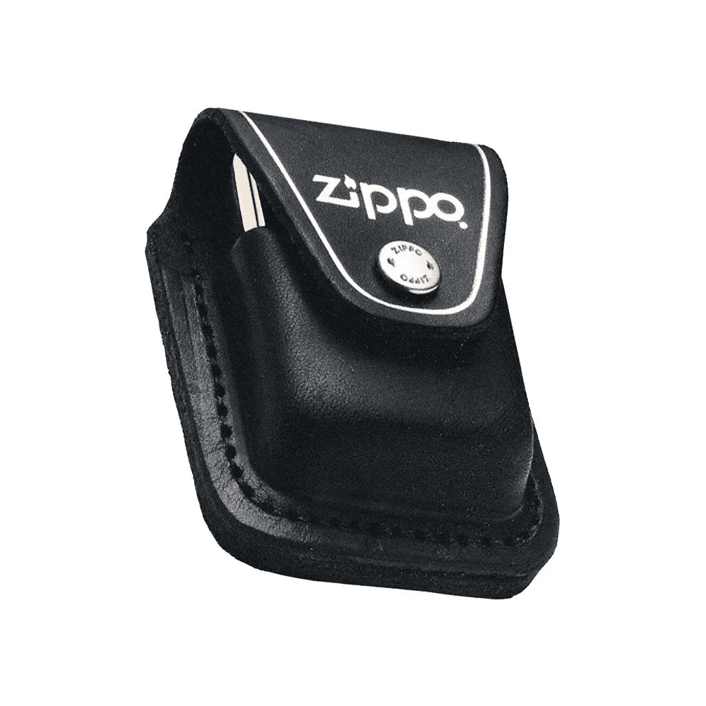 Black Leather Zippo Case