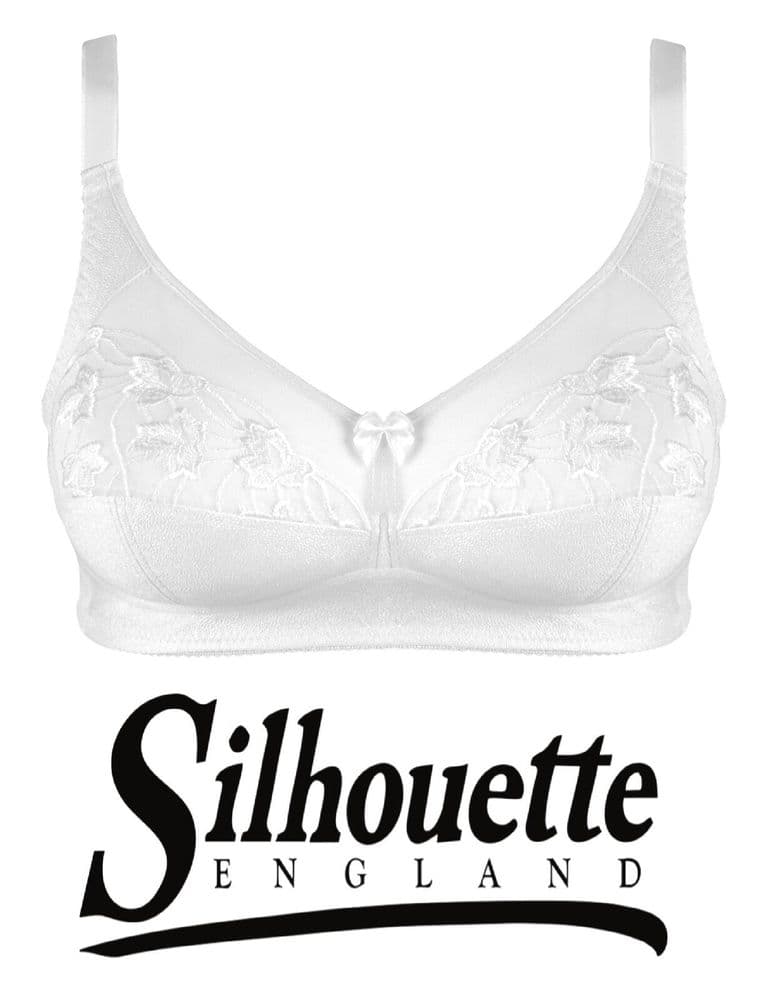 Silhouette Lingerie Cascade Embroidered White Soft Cup Bra UK SIZES 3106