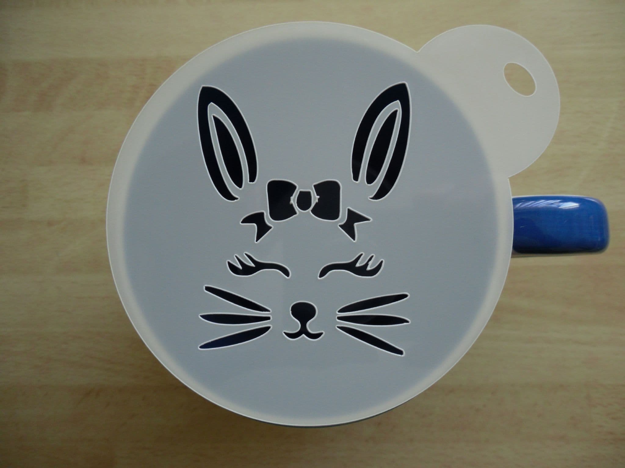 100mm bunny face stencil