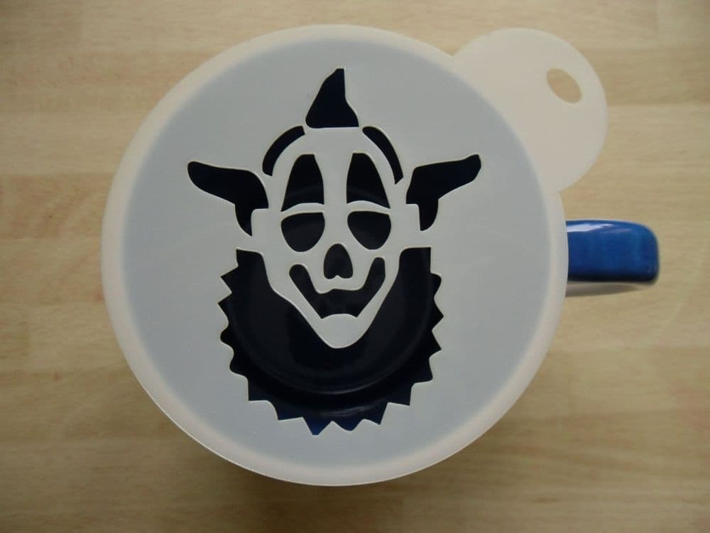 100mm clown face stencil