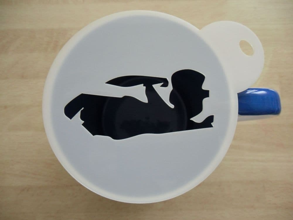 100mm flying john character stencil