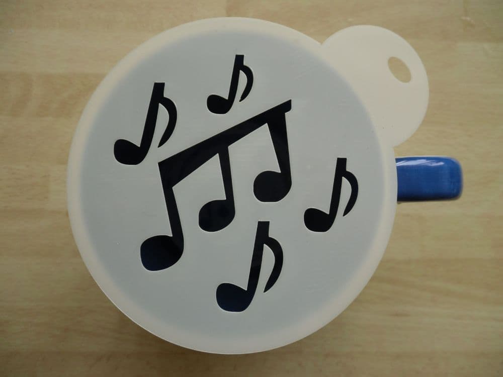 100mm music notes stencil