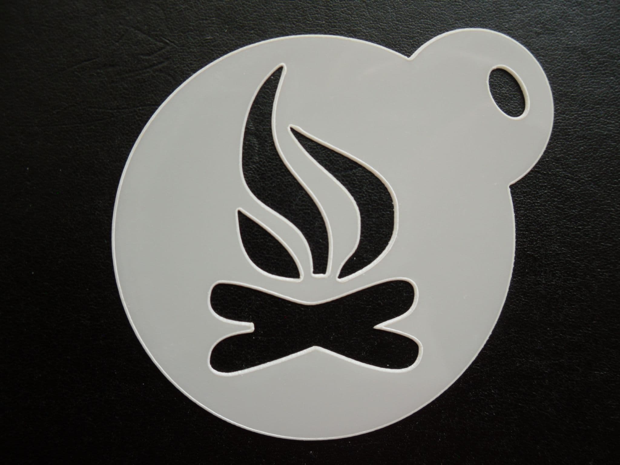 60mm camp fire stencil