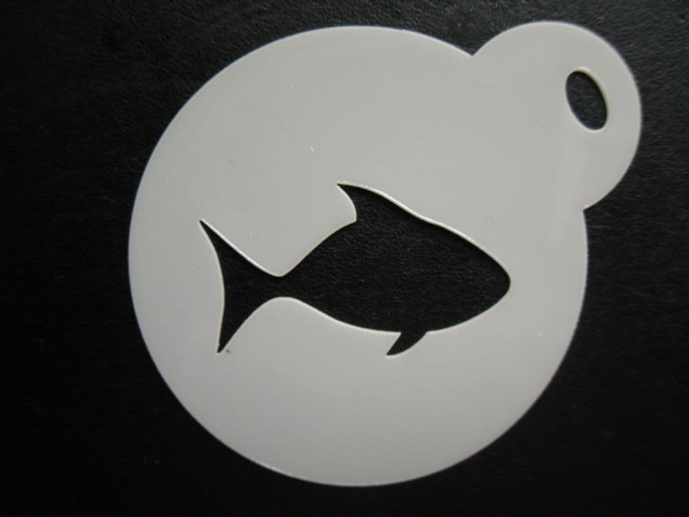 60mm fish silhouette stencil