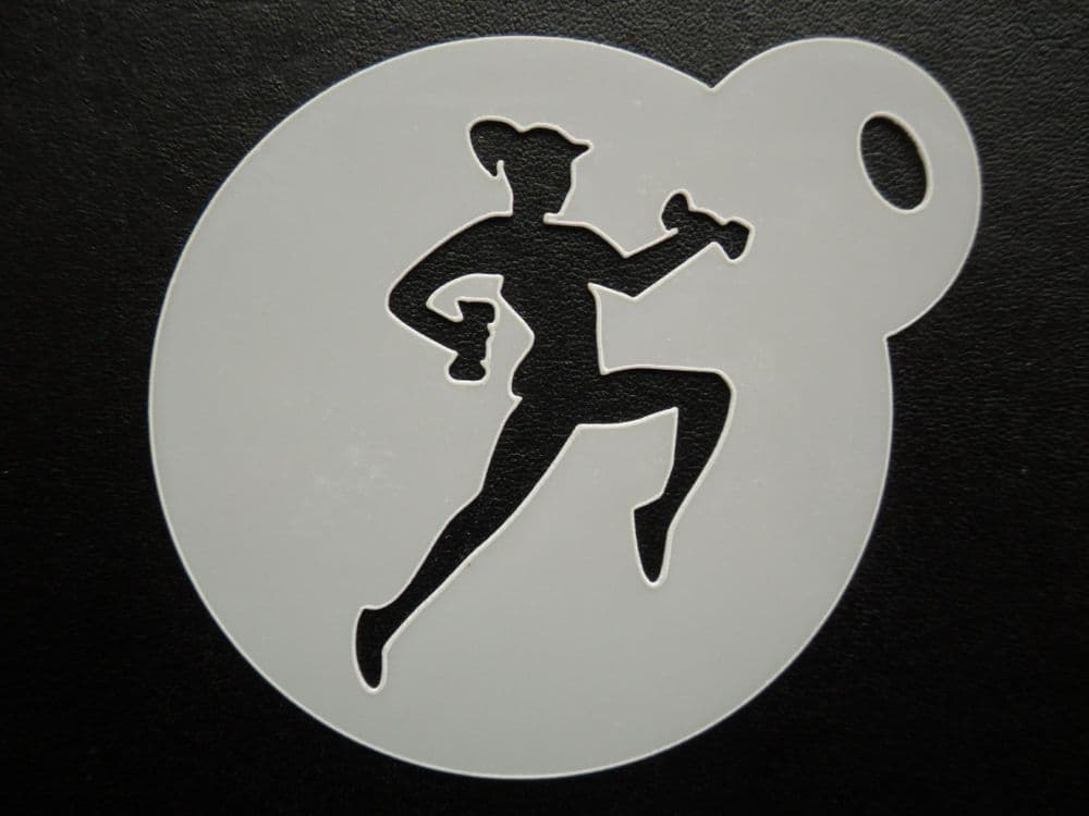 60mm fitness lady stencil
