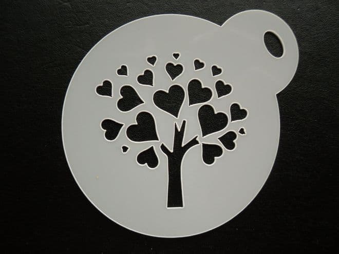 60mm heart tree stencil