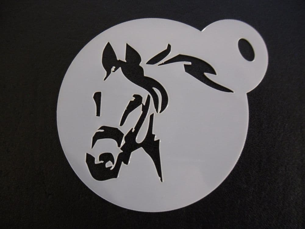 60mm horses face stencil