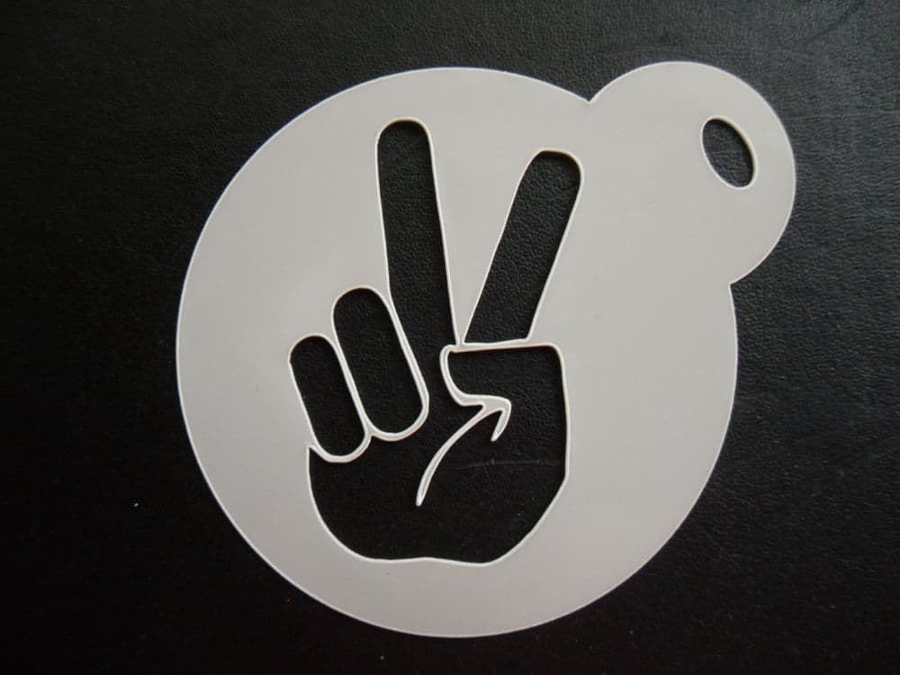 60mm peace hand stencil
