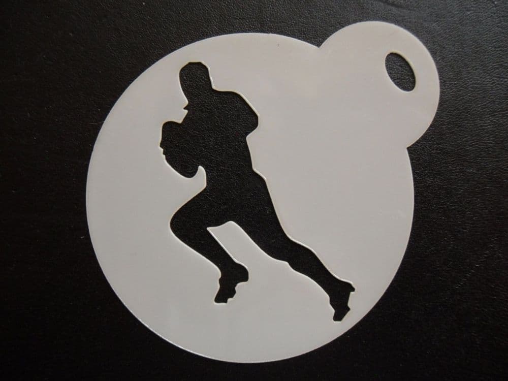 60mm rugby player stencil