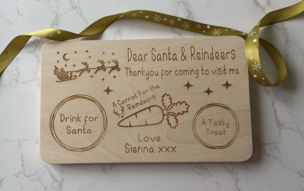 Personalised wooden Santa s Christmas Eve Tray