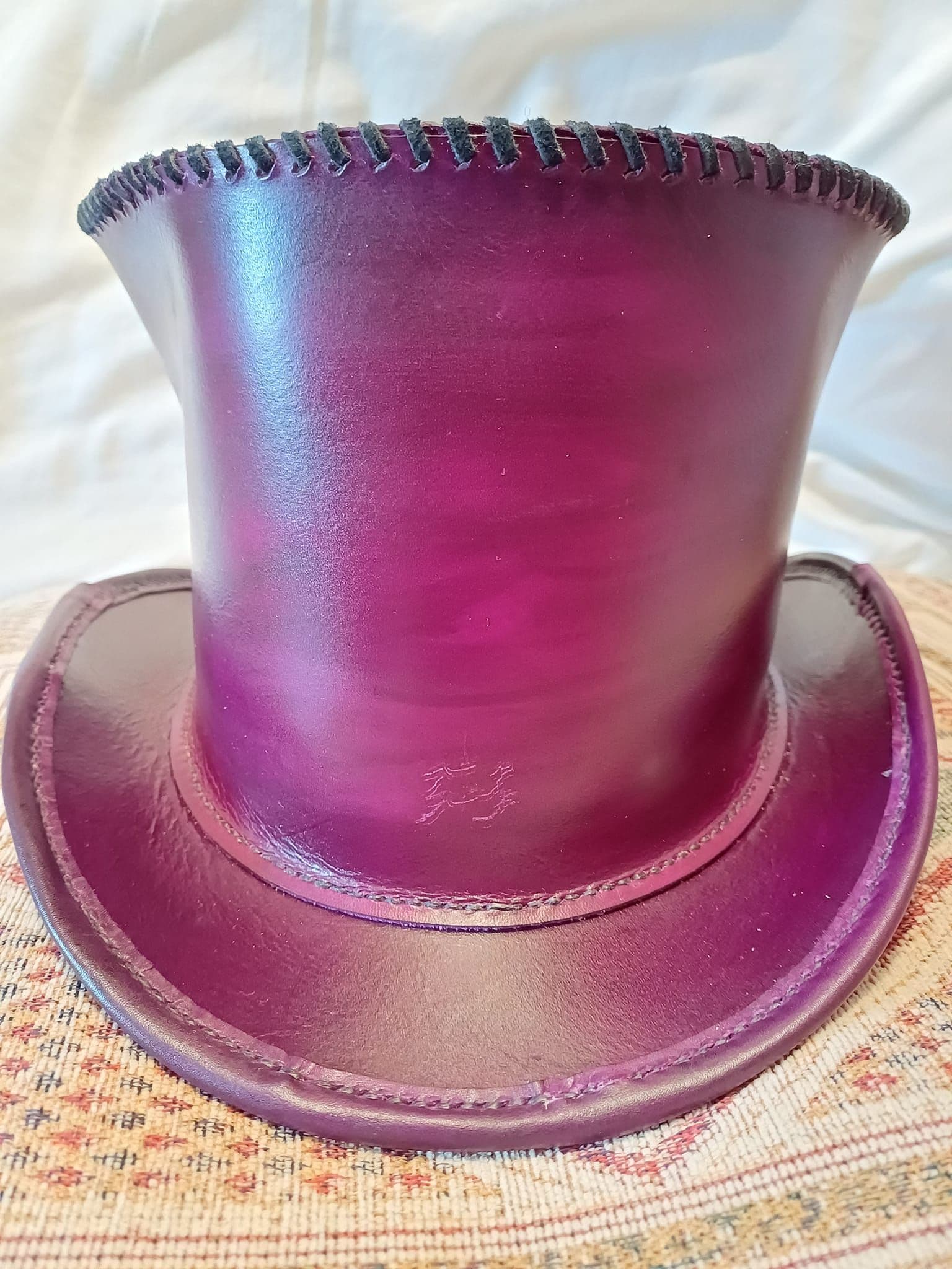 Handmade leather Lindum top hat