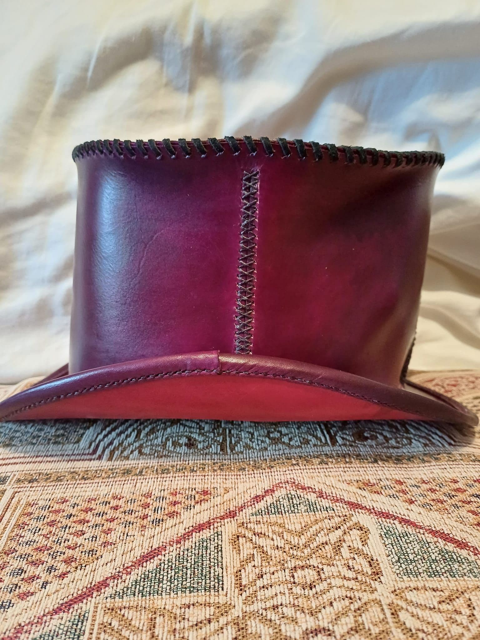 Handmade leather Lindum top hat
