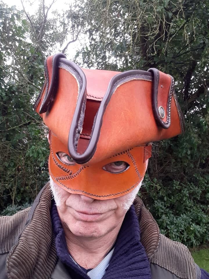 Leather tan scar face mask