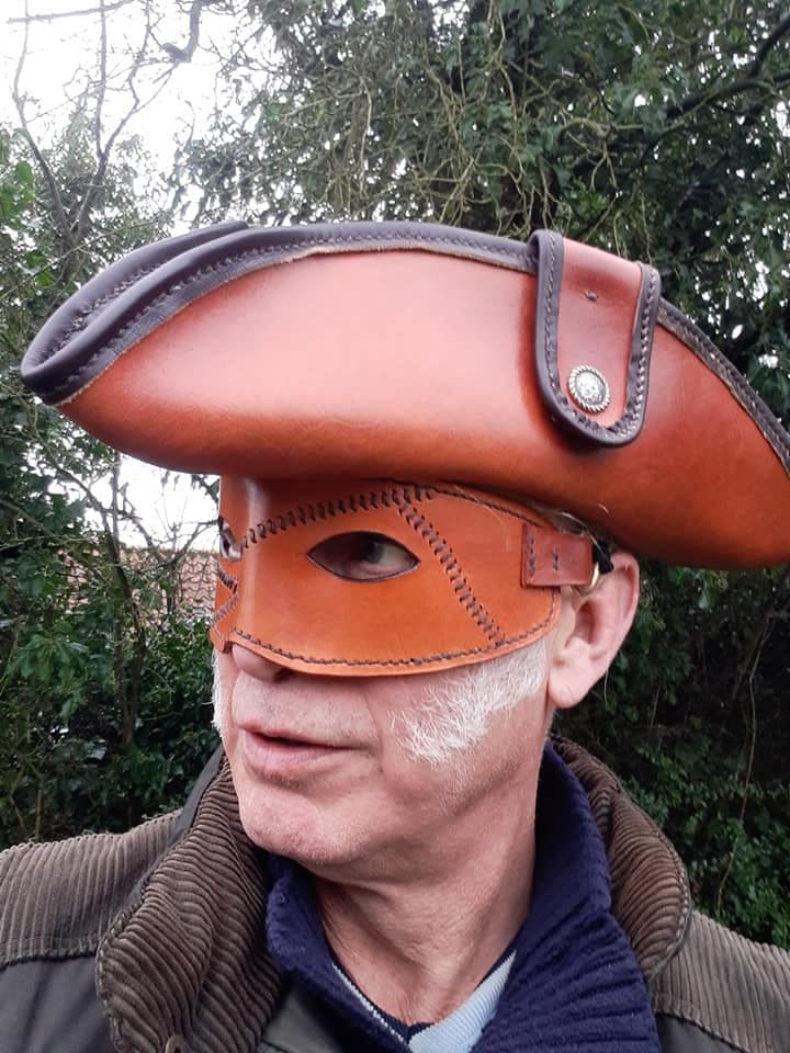 Leather tan scar face mask