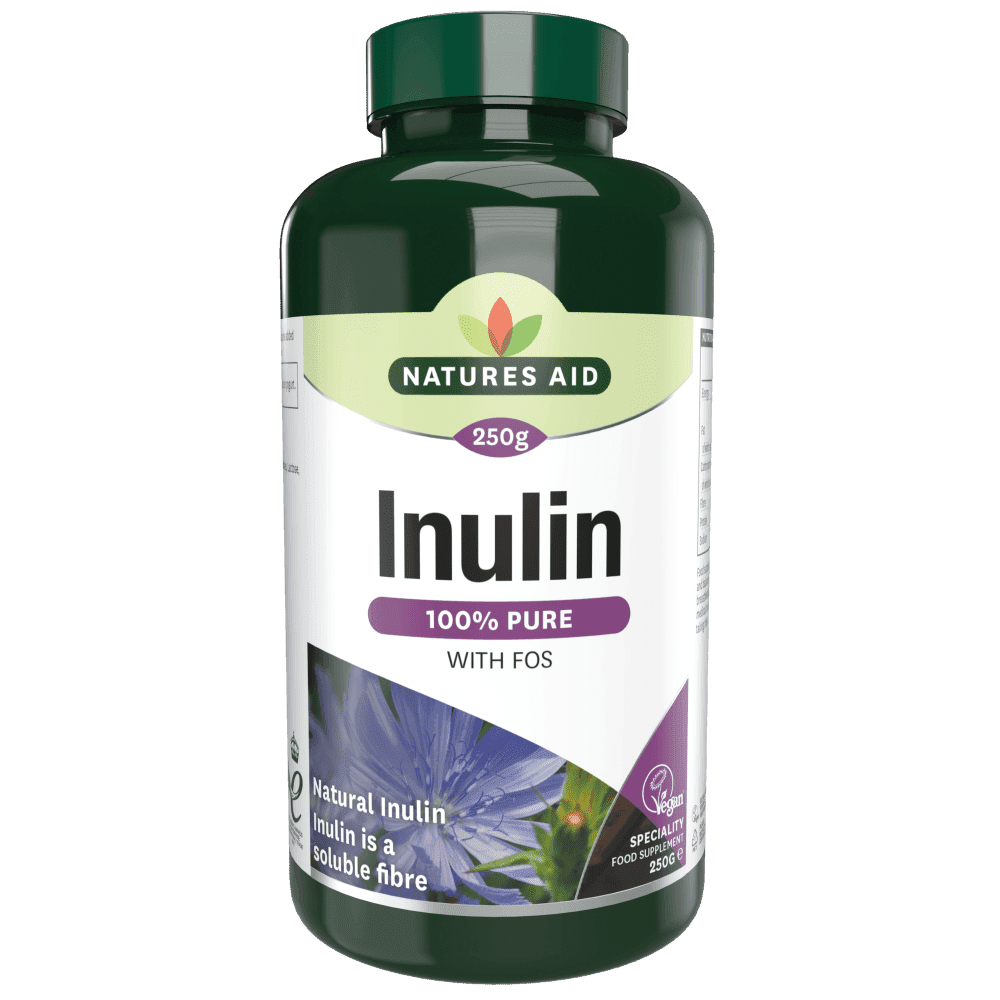 Inulin Powder 250g; 100 Pure with FOS; Natures Aid