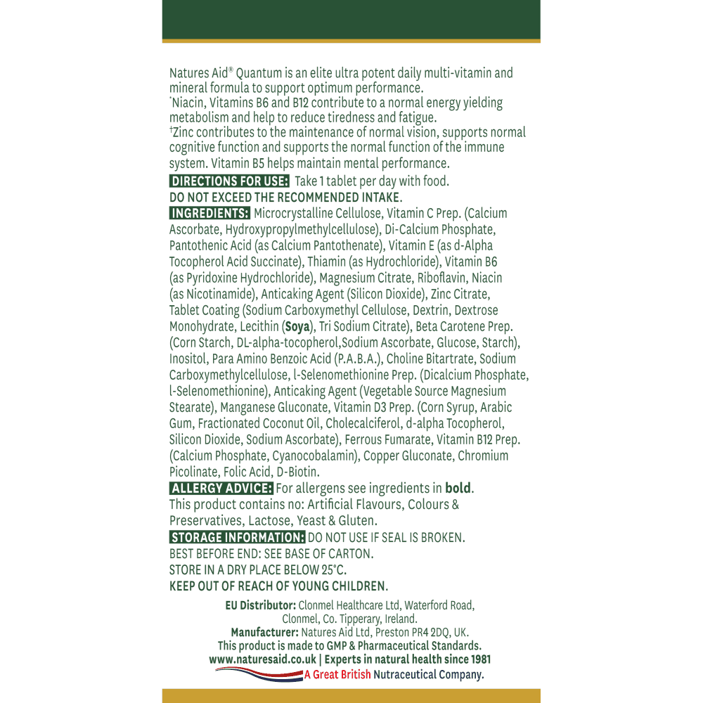 Quantum Optimum Performance Multivitamin & Minerals x 30 Tablets ...