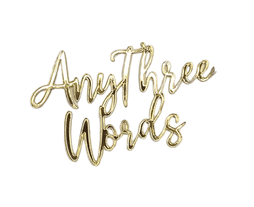 Acrylic Three Words Cake Topper