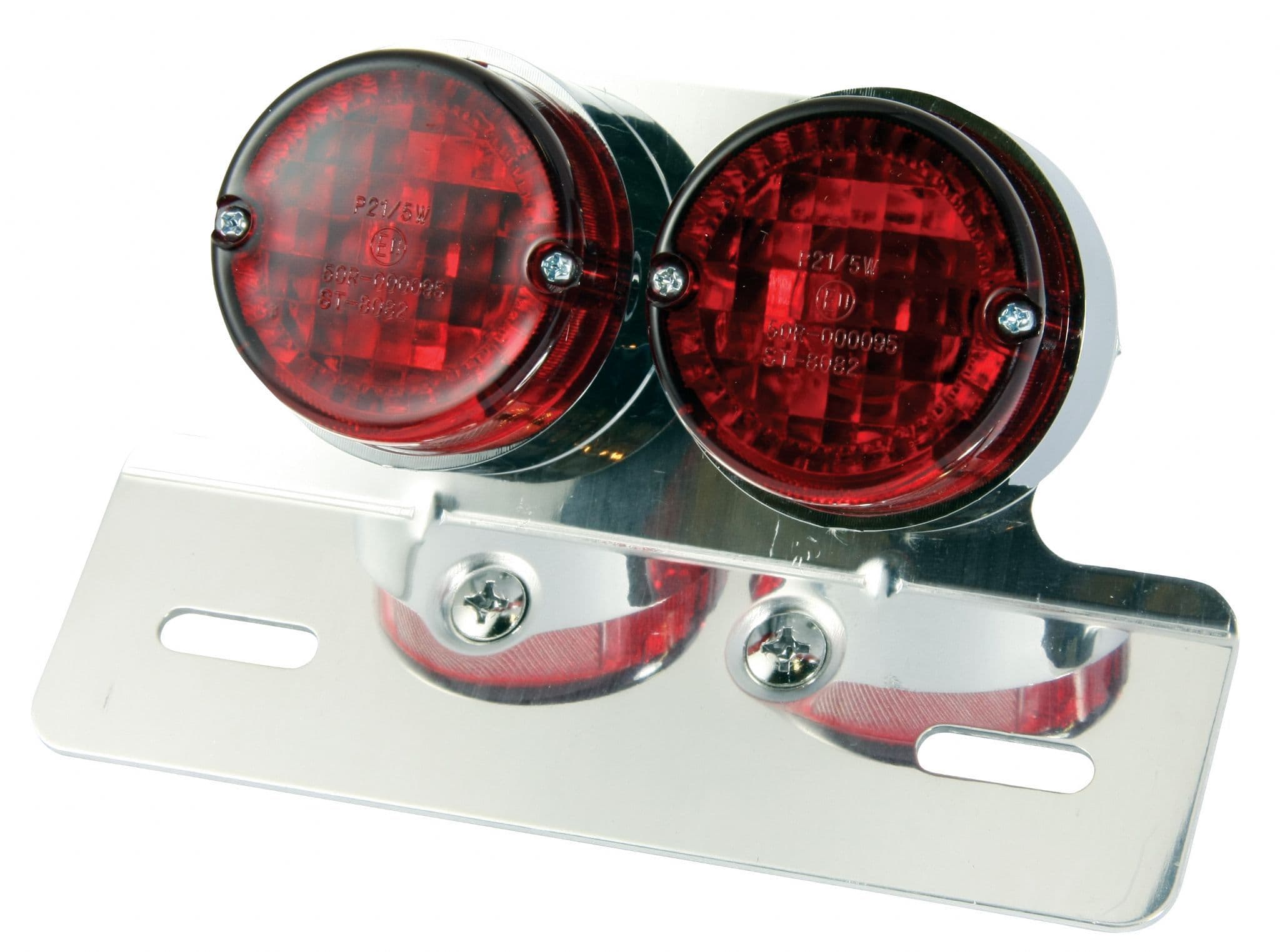 Motorcycle Universal Chrome Twin Round Rear/Brake Light Unit