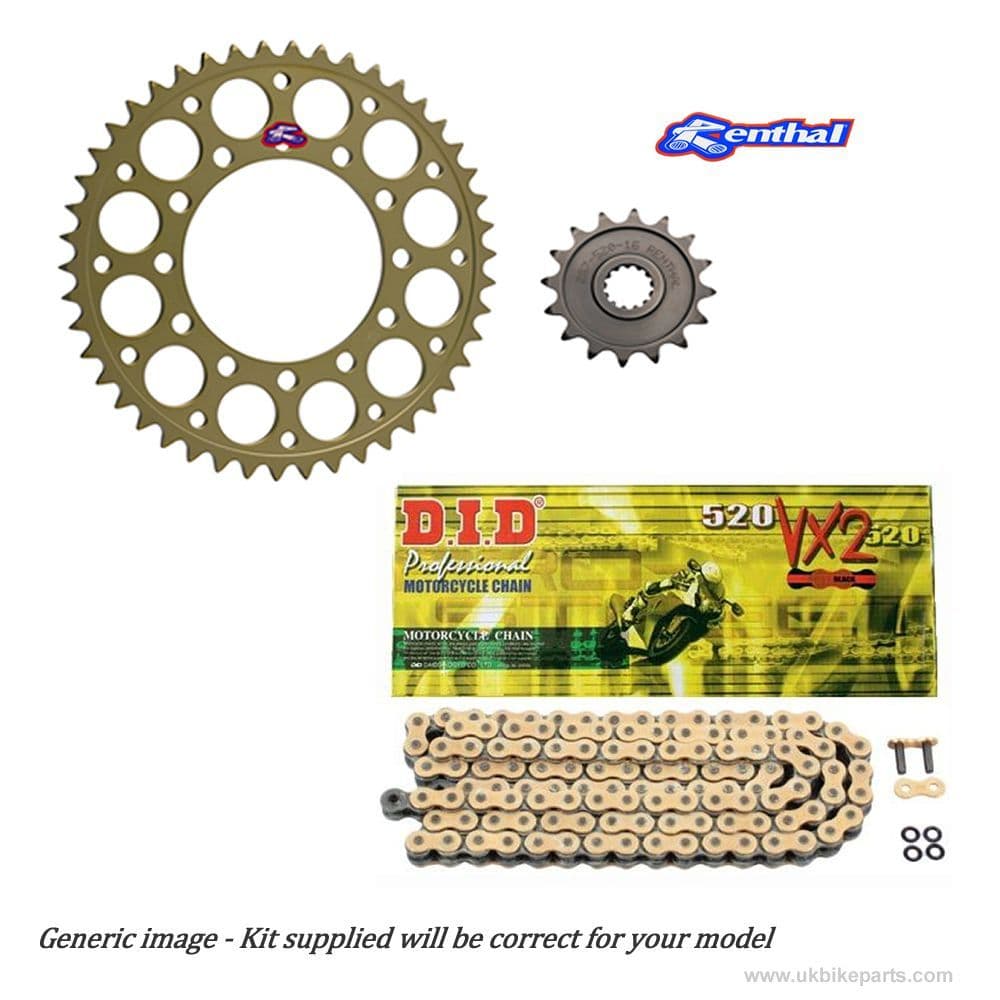 Renthal Sprockets and Gold DID X-Ring Chain - Yamaha FZ6 Fazer 04-09